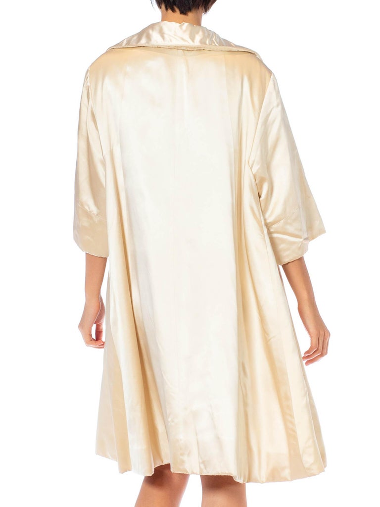 1950S LANVIN Cream Haute Couture Silk Duchess Satin 3/4 Sleeve Opera ...
