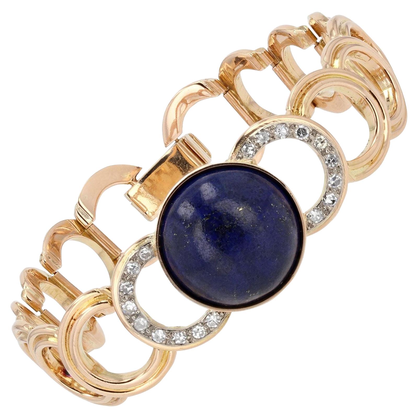 French 1950s Diamonds Platinum 18 Karat Yellow Gold Thread Bracelet For ...