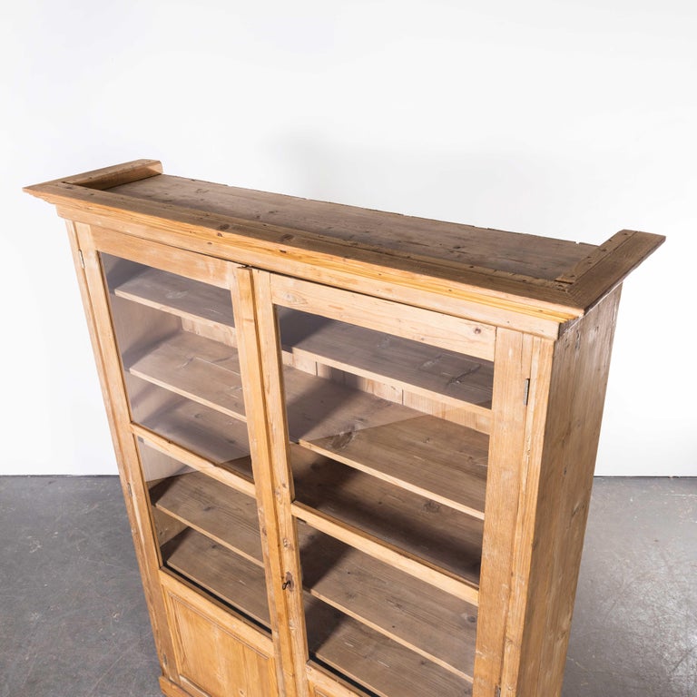 1950's Large Belgian Glass Fronted Pine Two Door Cabinet For Sale at ...