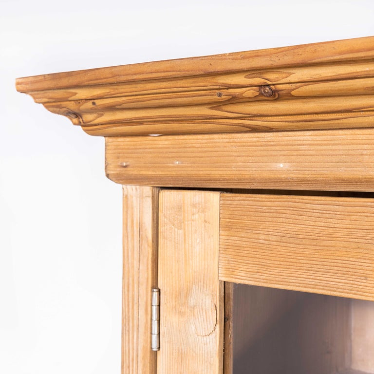 1950's Large Belgian Glass Fronted Pine Two Door Cabinet For Sale at ...