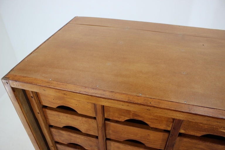1950s Large Industrial Beech Chest of Drawers, Czechoslovakia For Sale ...