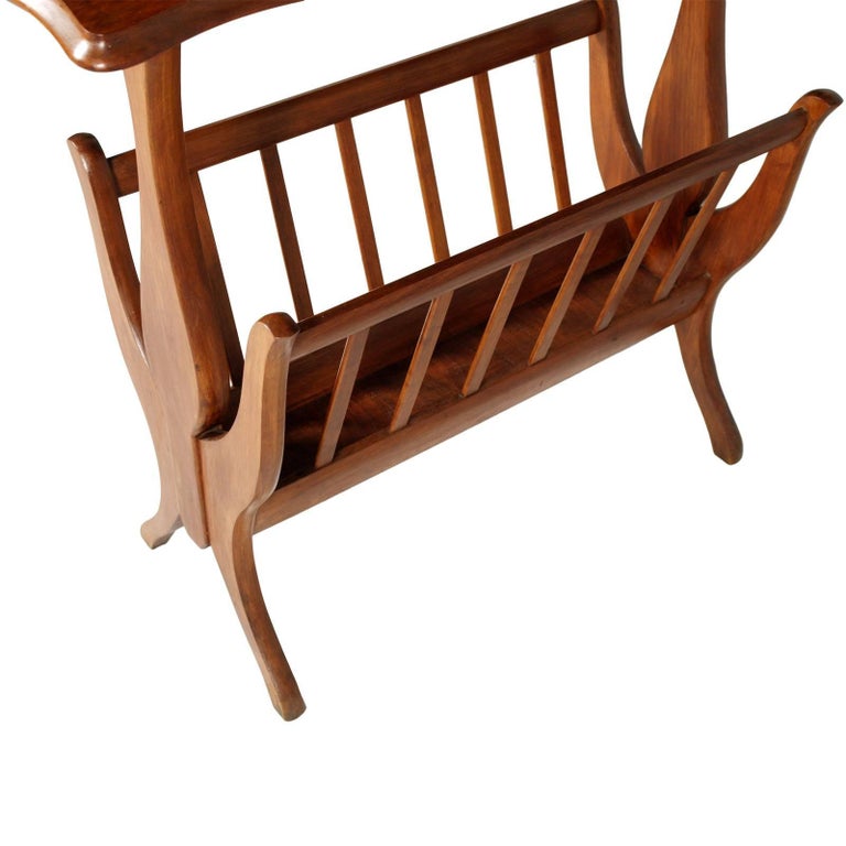 1950s Large Magazine Rack, Console Table Ico Parisi Style, Walnut Wax ...