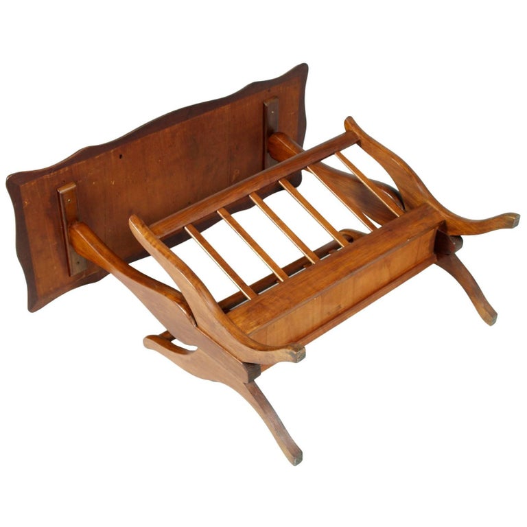 1950s Large Magazine Rack, Console Table Ico Parisi Style, Walnut Wax ...