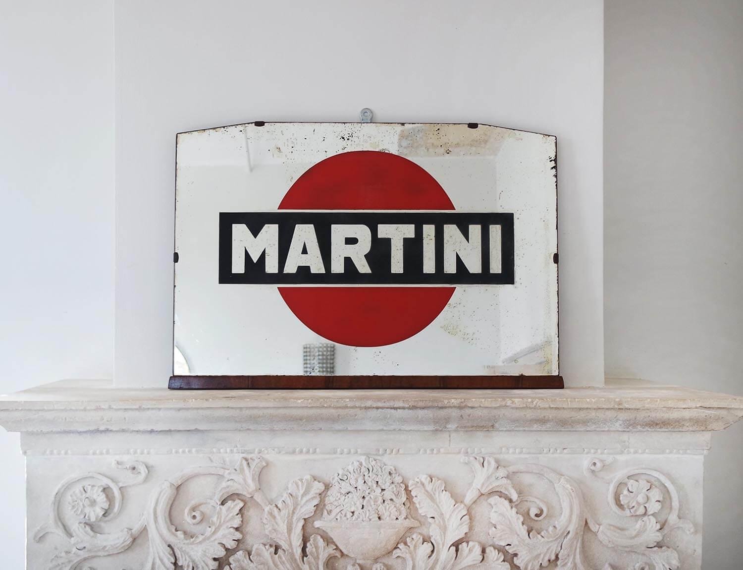Large Italian Original Martini Mirror in Red and Black, 1950s For Sale ...