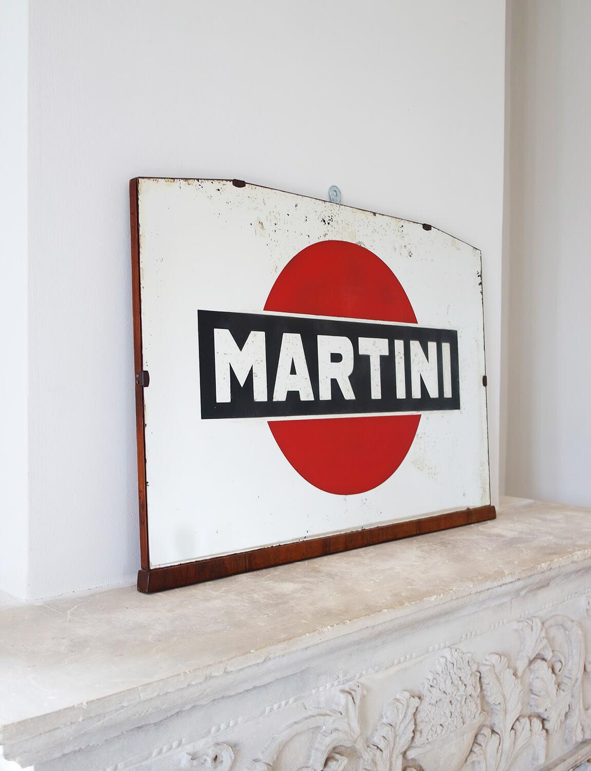 Large Italian Original Martini Mirror in Red and Black, 1950s For Sale ...