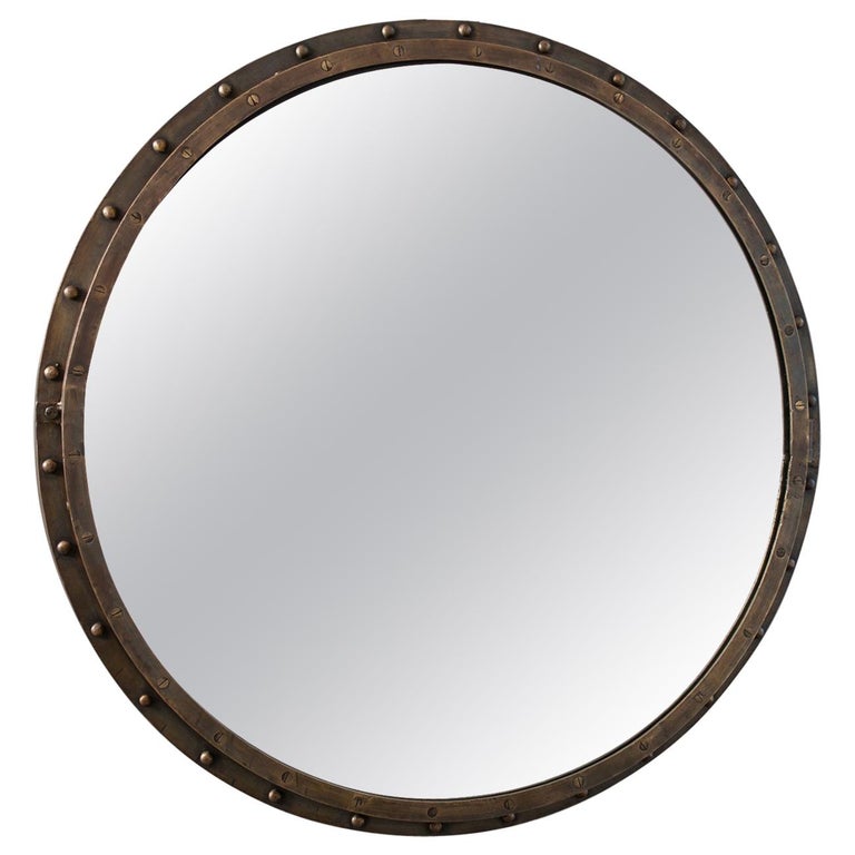 1950s Large Scale Brass Port Hole Mirror at 1stDibs