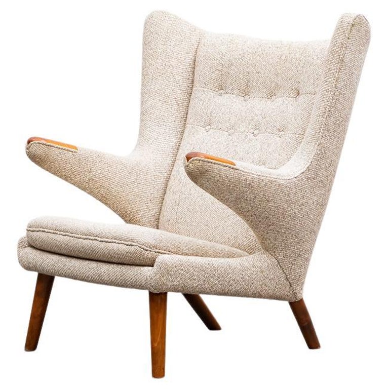 1950s Light Grey Papa Bear Chair by Hans Wegner with Original Fabric at ...