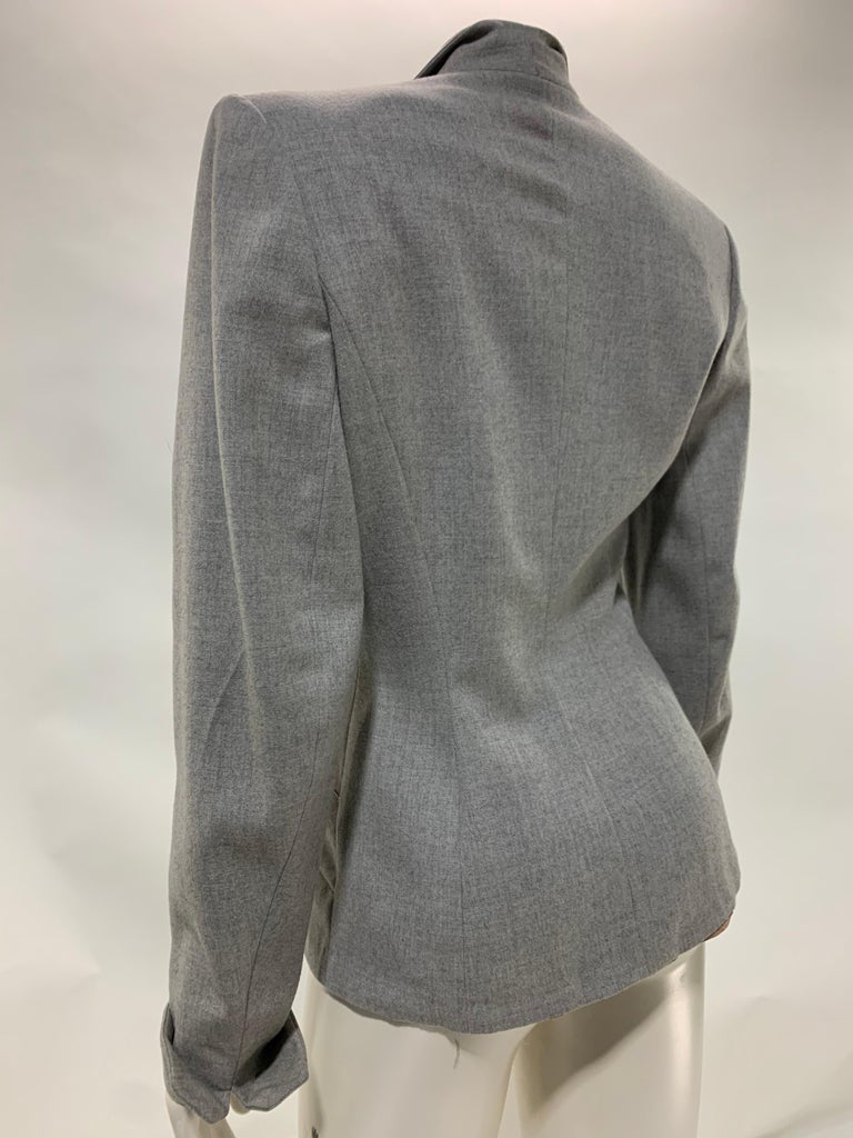 1950s Lilli Ann Gray Heathered Wool Jacket w/ Jeweled Buttons and Satin ...