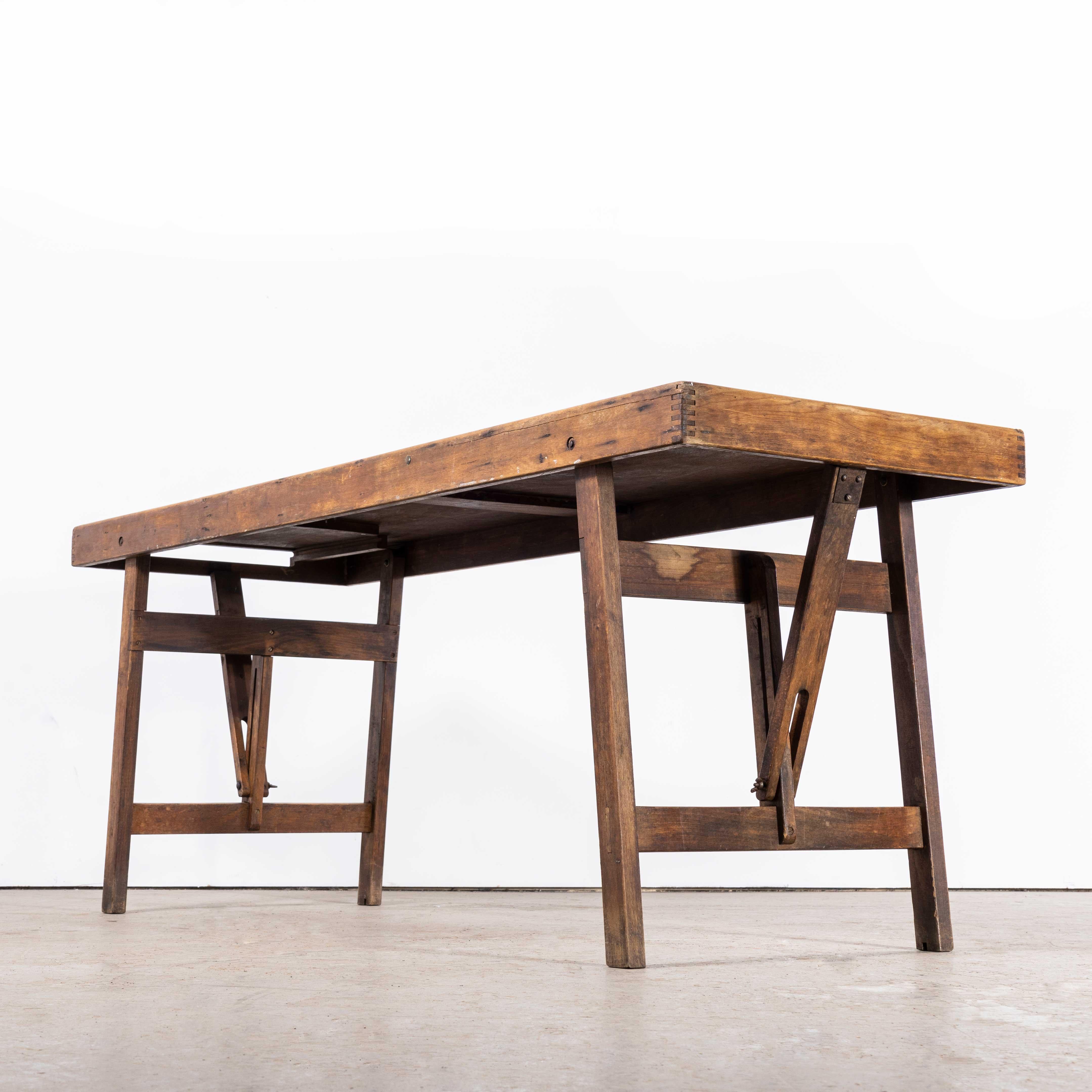 1950's Linoleum Top Trestle Table - Craft - Console Table (24) For Sale ...