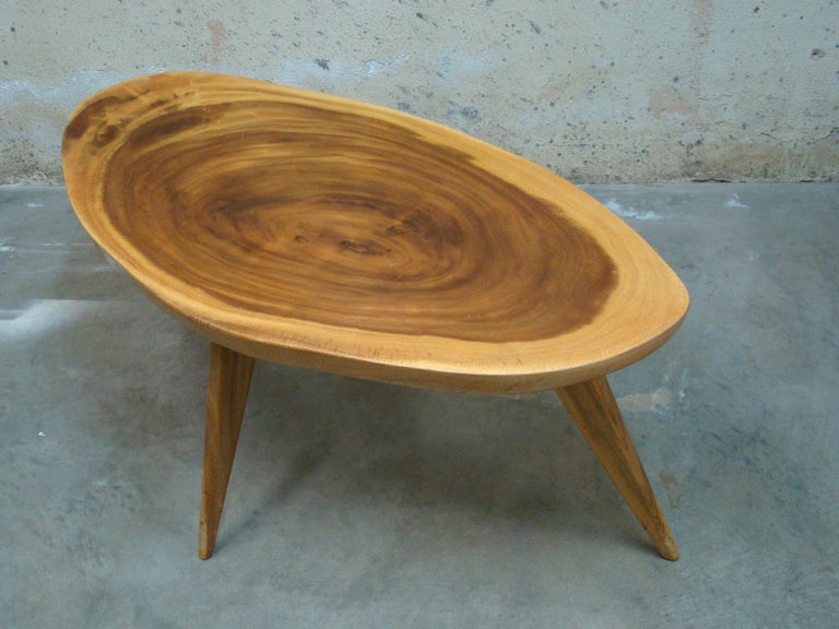 1950s Live Edge 'Monkeypod' Wood Coffee Table or Low Side Table Hawaii ...