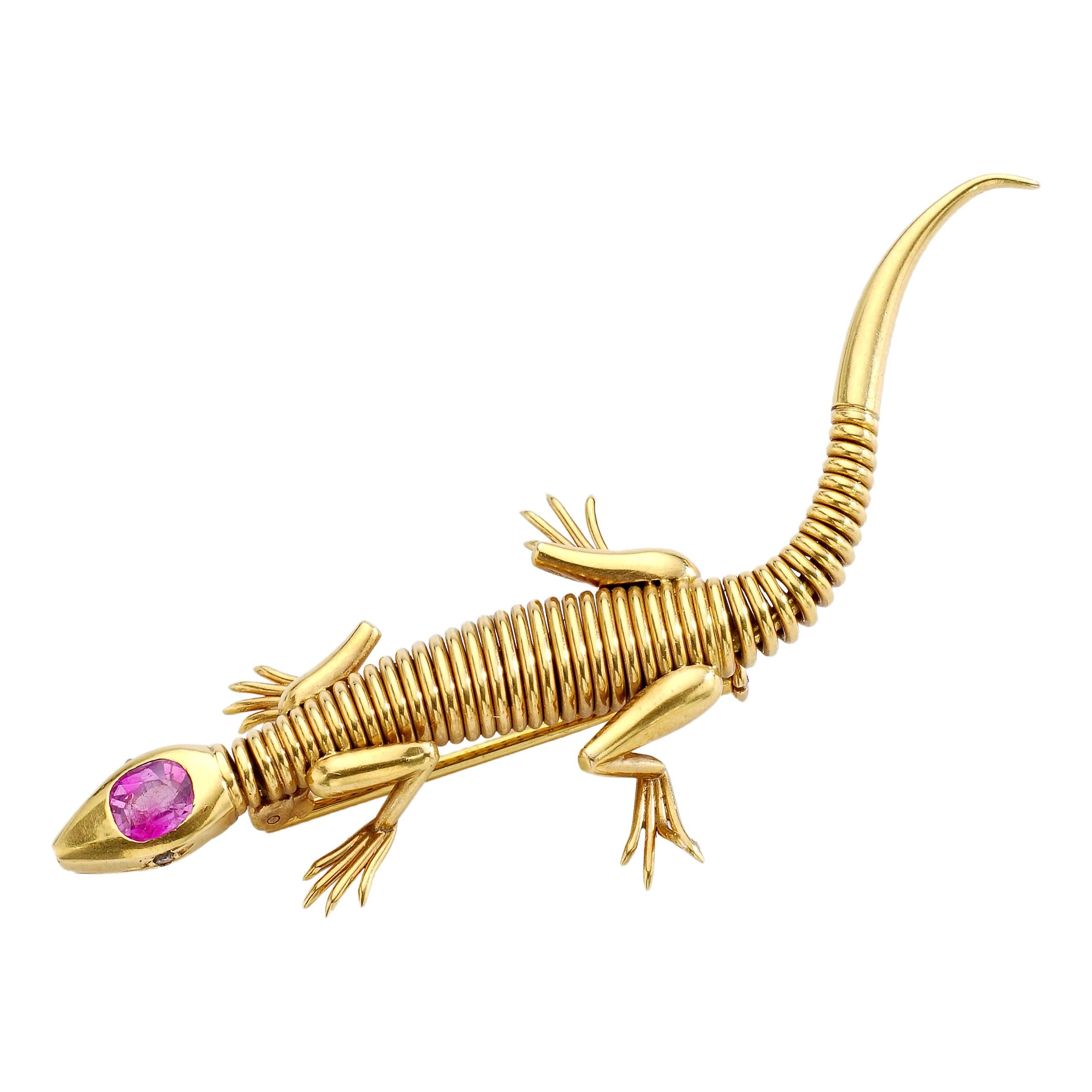 Diamond and Gold Lizard Brooch For Sale at 1stDibs | brooch for sale