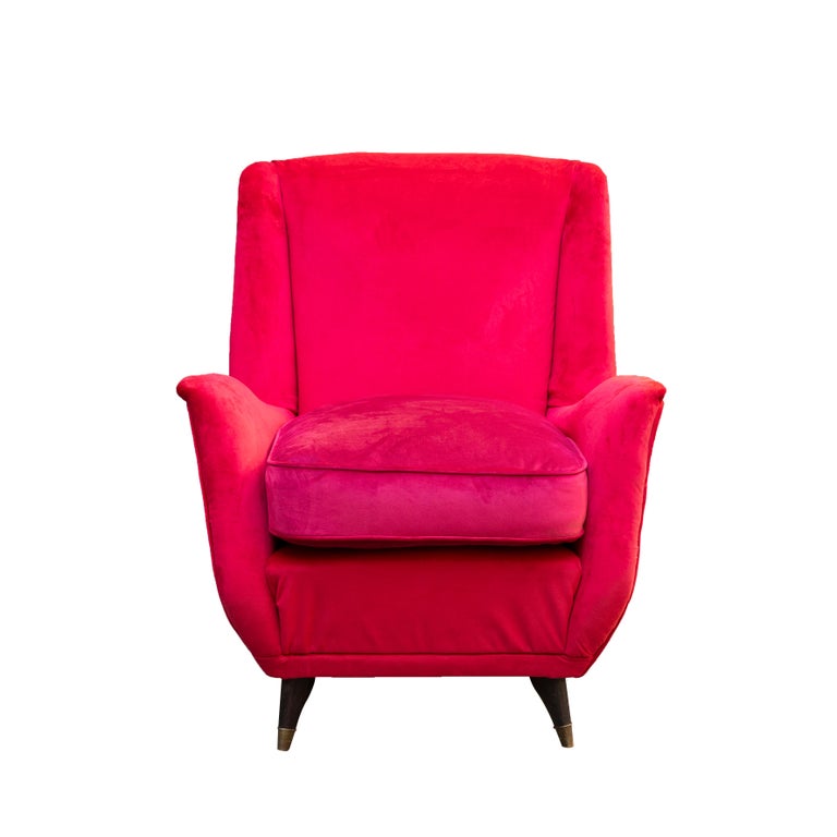 ISA Bergamo Longe Easy Chairs, Italy, 1950s at 1stDibs