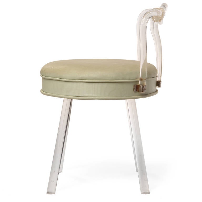 1950s Lucite Vanity Stool at 1stDibs