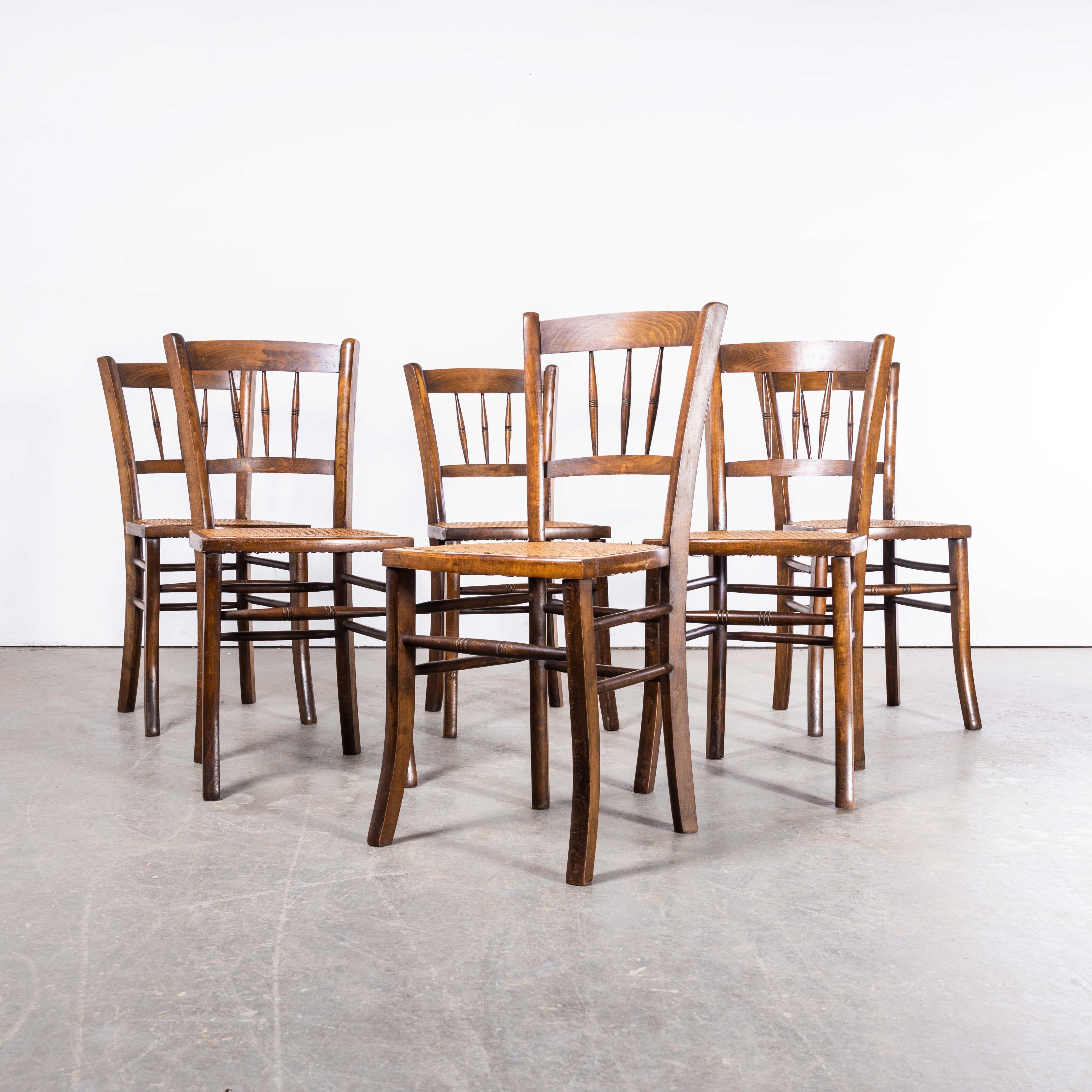 1950's Luterma Rich Oak Farmhouse Dining Chair - Set Of Six For Sale at ...