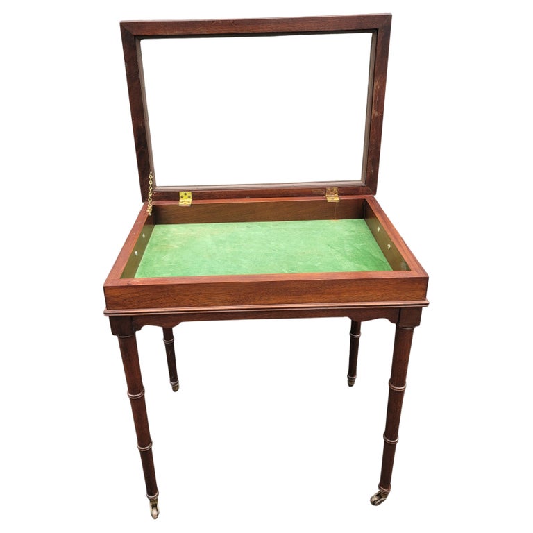 1950s Mahogany Vitrine Display Table on Wheels and with Handles For ...