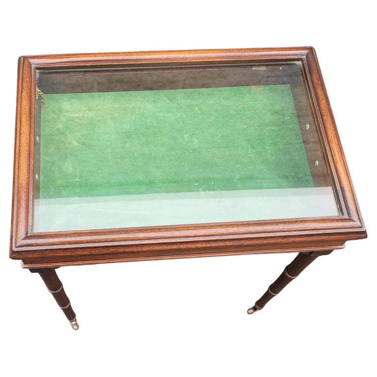 1950s Mahogany Vitrine Display Table on Wheels and with Handles For ...