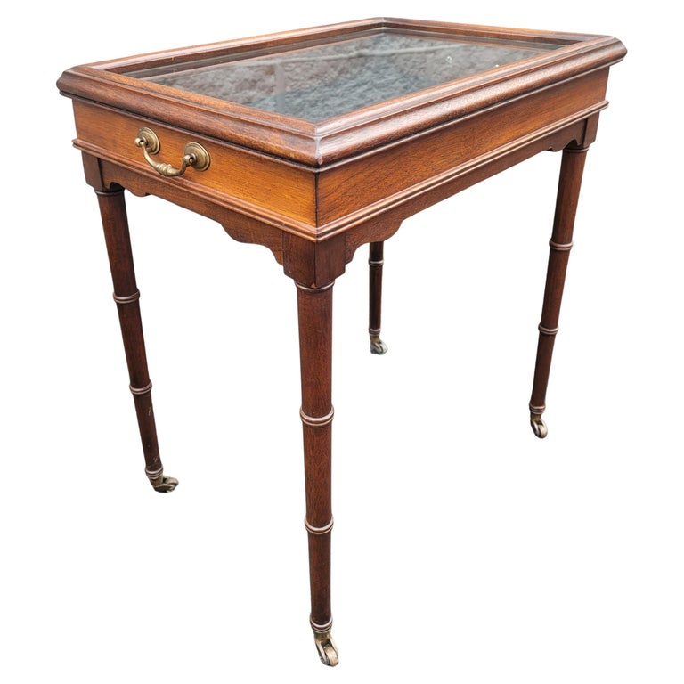 1950s Mahogany Vitrine Display Table on Wheels and with Handles For ...