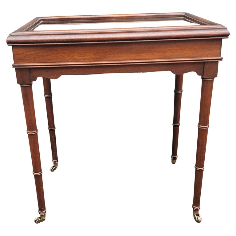 1950s Mahogany Vitrine Display Table on Wheels and with Handles For ...