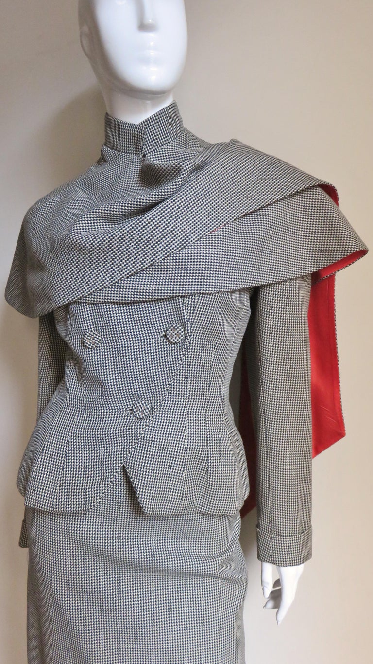 1950s Marion Wolf Skirt Suit with Cape at 1stDibs | suit with cape