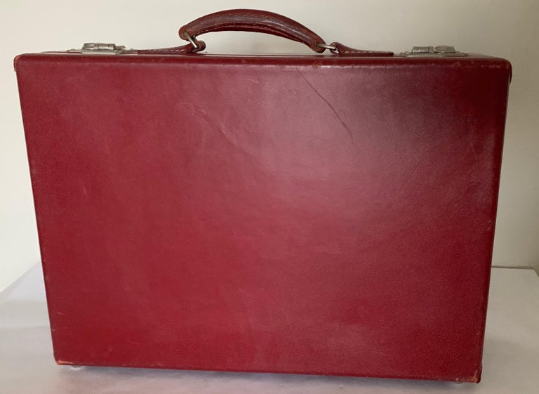 1950s Mark Cross Red Leather Suitcase at 1stDibs | mark cross suitcase ...