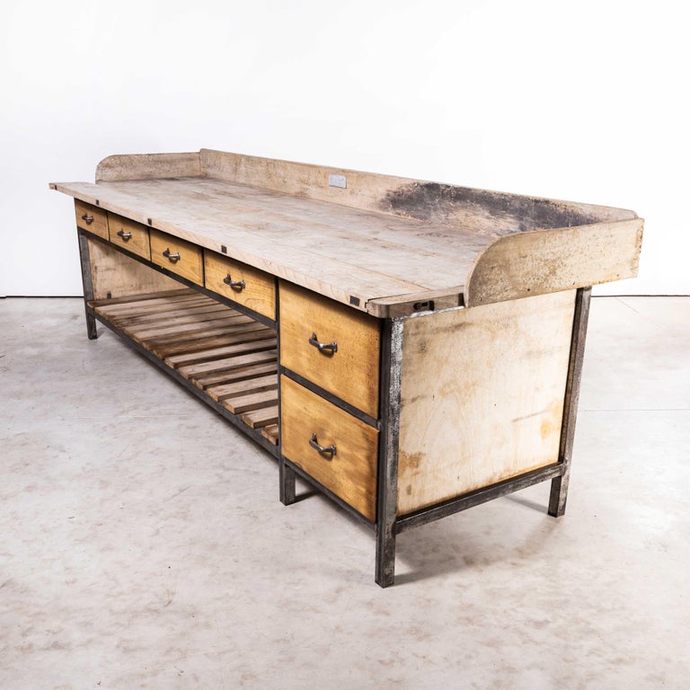 1950's Massive Belgian Bakers Preparation Table For Sale at 1stDibs