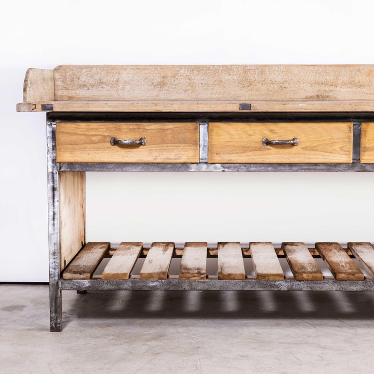 1950's Massive Belgian Bakers Preparation Table For Sale at 1stDibs