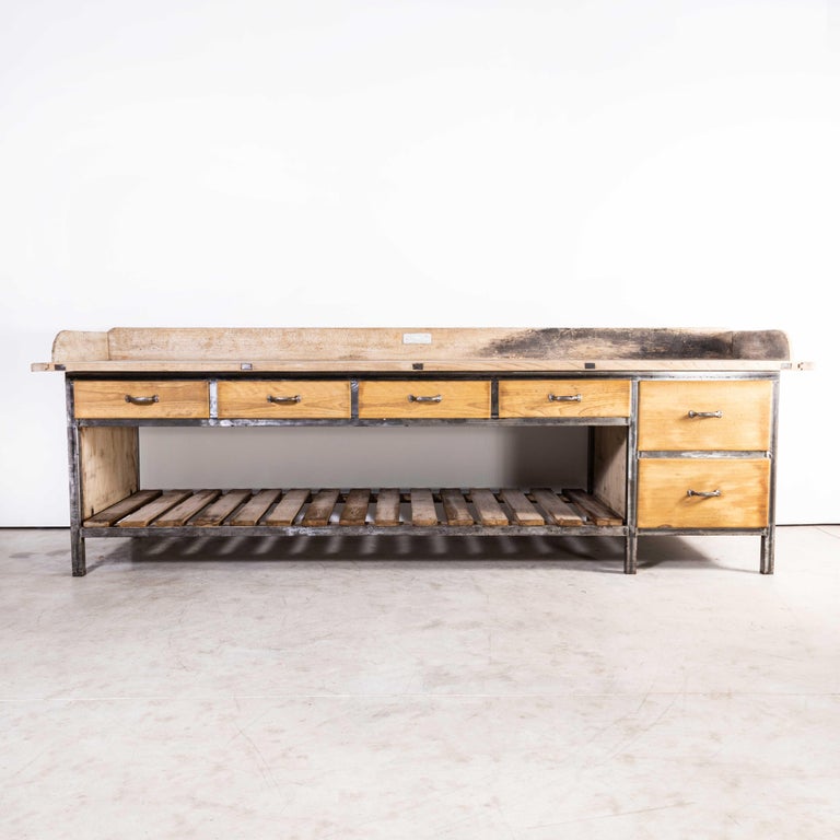 1950's Massive Belgian Bakers Preparation Table For Sale at 1stDibs