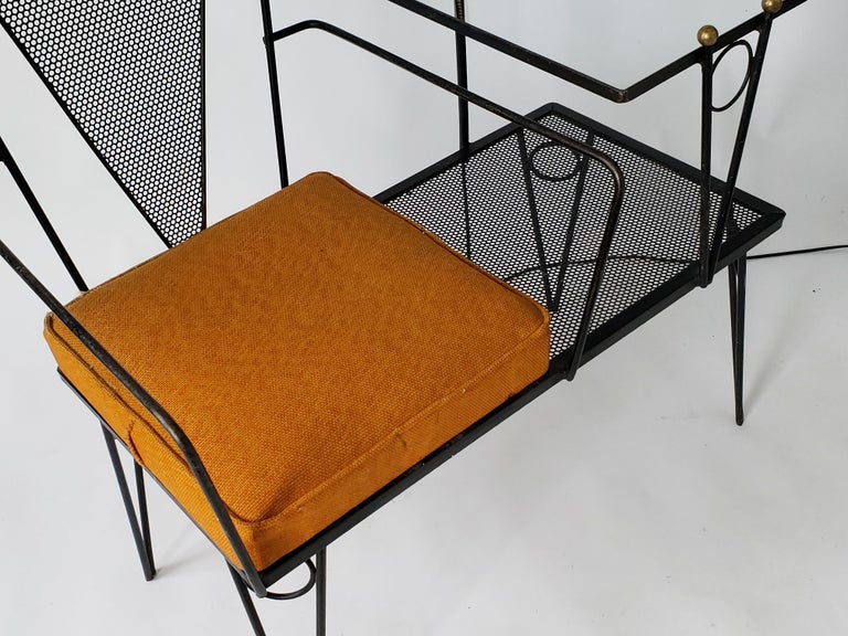 1950s Mathieu Matégot Style Telephone Table with Seat and Lamp, USA at ...