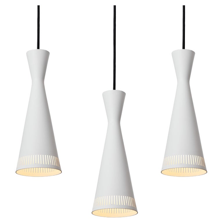 1950s Mauri Almari White Perforated Diabolo Pendant for Idman Oy ...