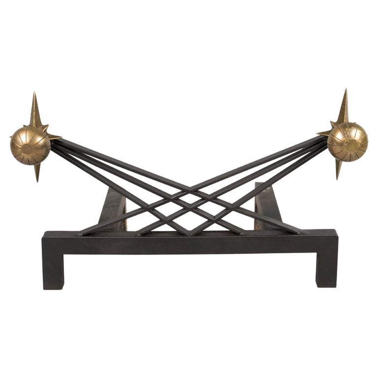 1950's Métal Andirons For Sale at 1stDibs