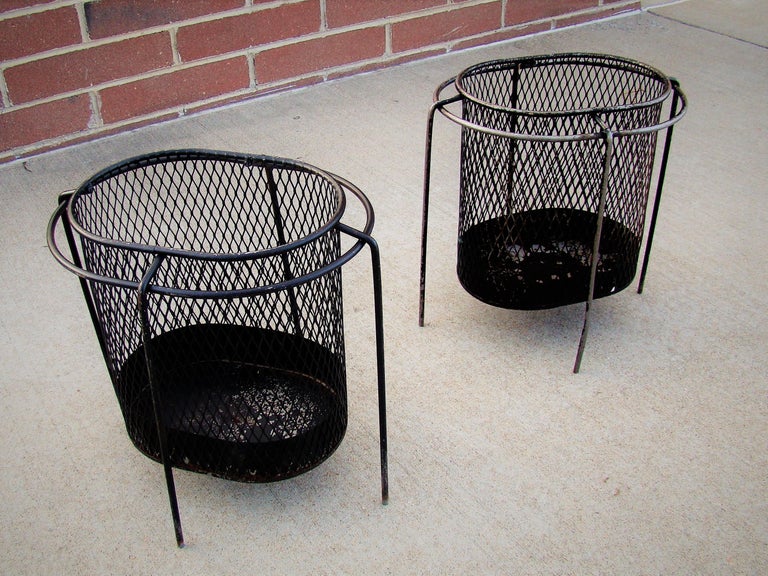 1950s Metal Waste Paper Baskets by Maurice Duchin French-American at ...