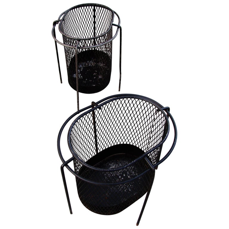 1950s Metal Waste Paper Baskets by Maurice Duchin French-American at ...
