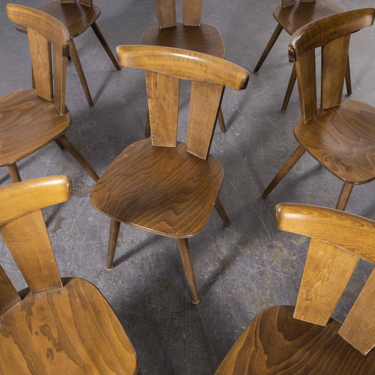 1950's Mid Century Beech Ox Back Dining Chairs, Set of Eight at 1stDibs