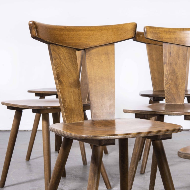 1950's Mid Century Beech Ox Back Dining Chairs, Set of Eight at 1stDibs