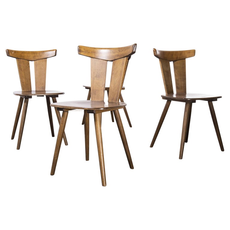 1950's Mid Century Beech Ox Back Dining Chairs, Set of Four at 1stDibs