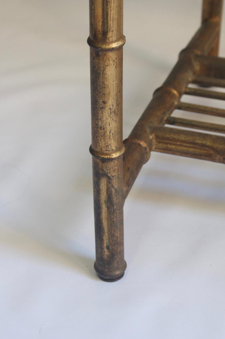 1950s Midcentury Faux Bamboo Square Side Table with Magazine Rack For ...