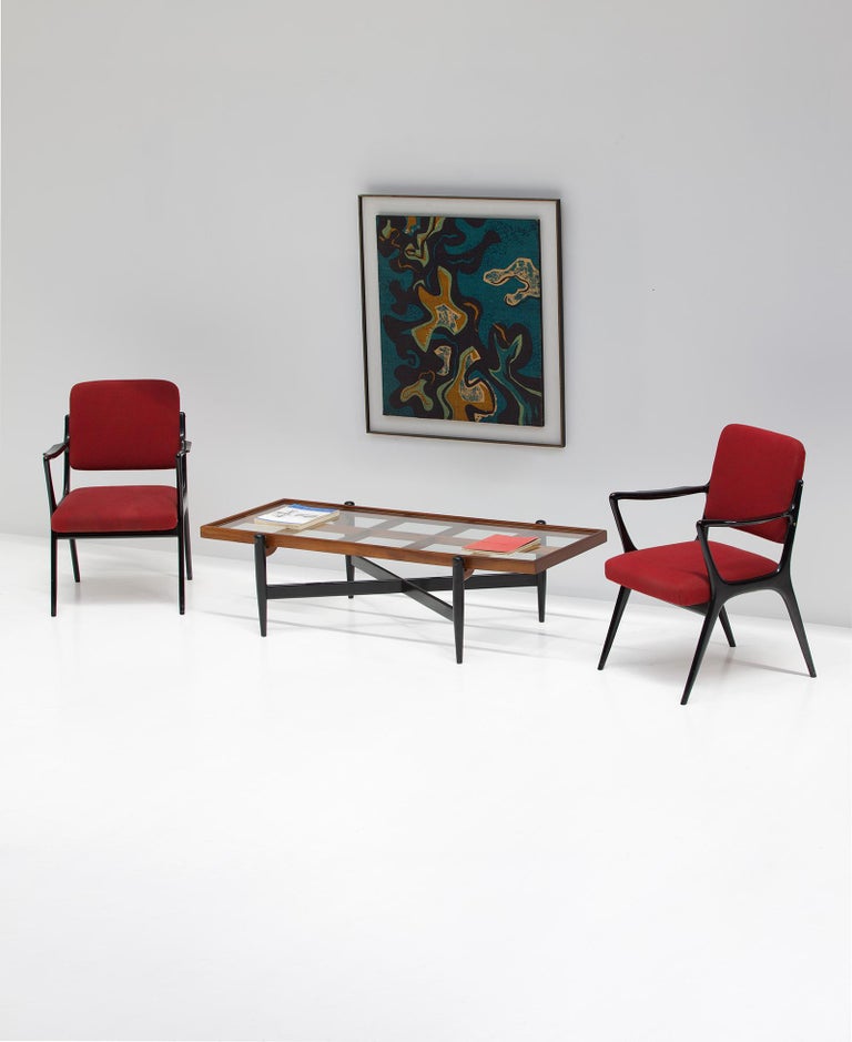 1950s Mid Century Lattice Construction Coffee Table For Sale at 1stDibs