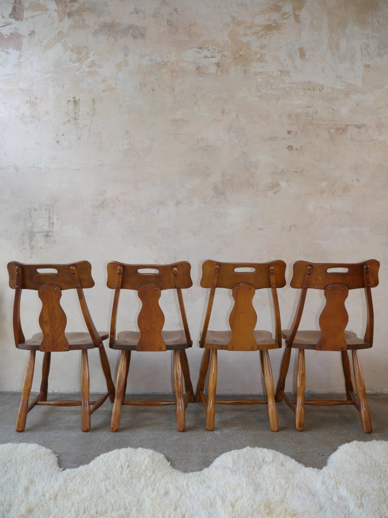 1950s Mid-Century Maple Wood Dining Chairs - Set of 4 at 1stDibs