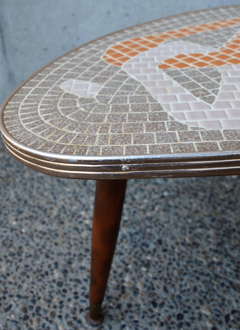1950s Mid-Century Modern Atomic Era Tile Mosaic Boomerang Coffee Table ...