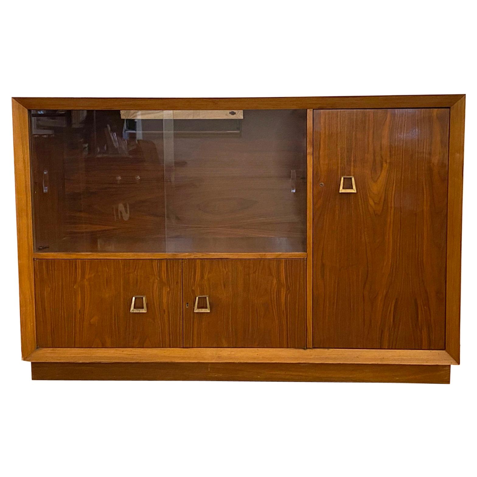 1950s Mid-Century Modern Bar Console Lazy Susan and Interior Light and ...
