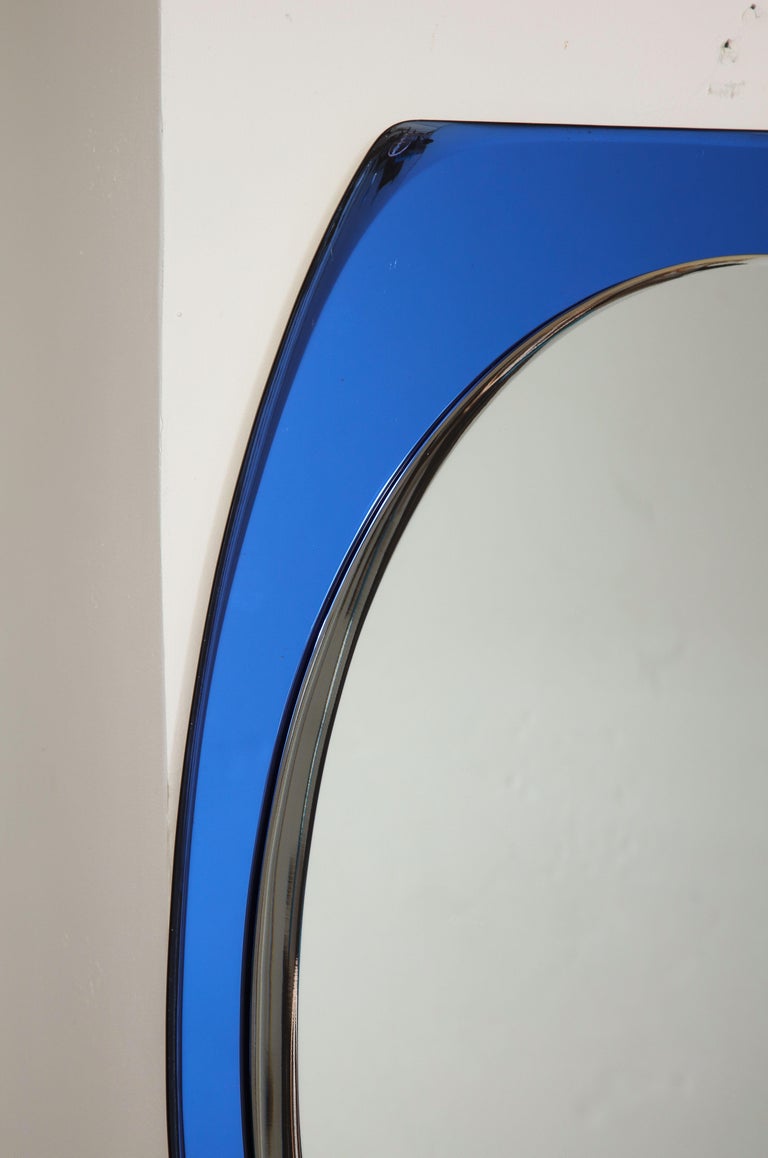 1950's Mid-Century Modern Blue Glass Frame Italian at 1stDibs