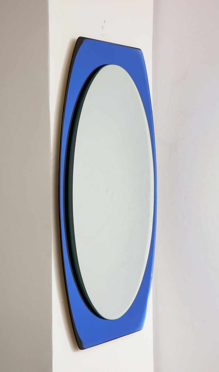 1950's Mid-Century Modern Blue Glass Frame Italian at 1stDibs
