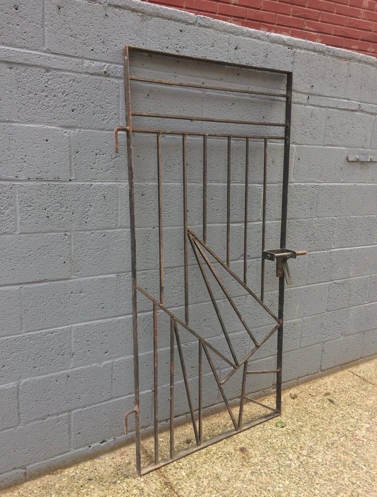 1950s Mid Century Modern Custom Made Iron Gate For Sale at 1stDibs
