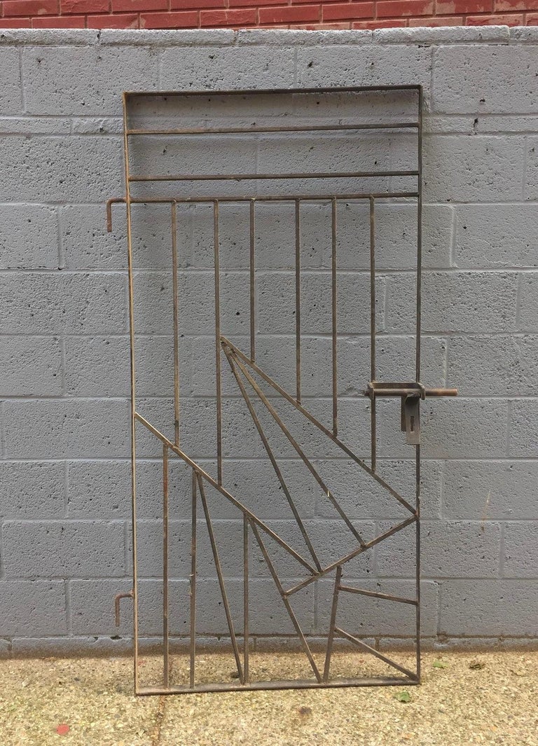 1950s Mid Century Modern Custom Made Iron Gate For Sale at 1stDibs