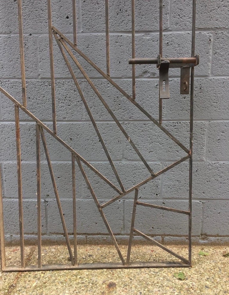 1950s Mid Century Modern Custom Made Iron Gate For Sale at 1stDibs