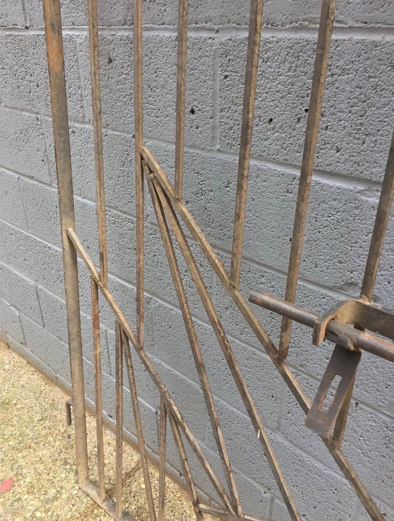 1950s Mid Century Modern Custom Made Iron Gate For Sale at 1stDibs