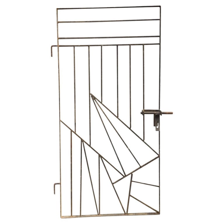 1950s Mid Century Modern Custom Made Iron Gate For Sale at 1stDibs