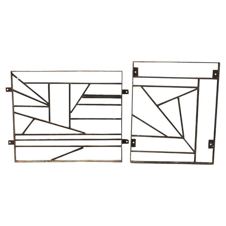 1950s Mid Century Modern Custom Made Iron Window Grills, a Pair For ...