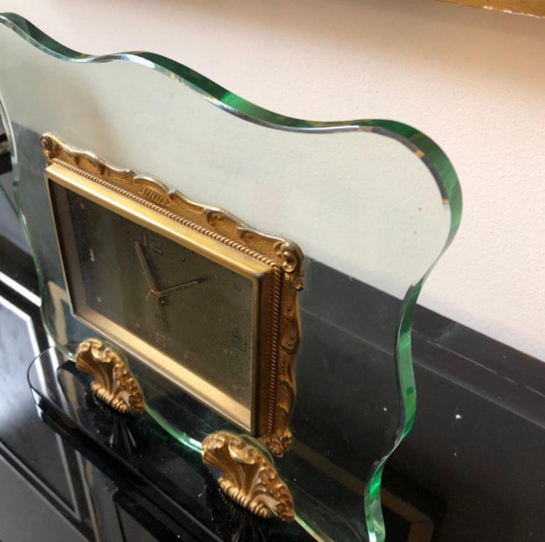 1950s Mid-Century Modern Italian Table Clock in the Style of Fontana ...