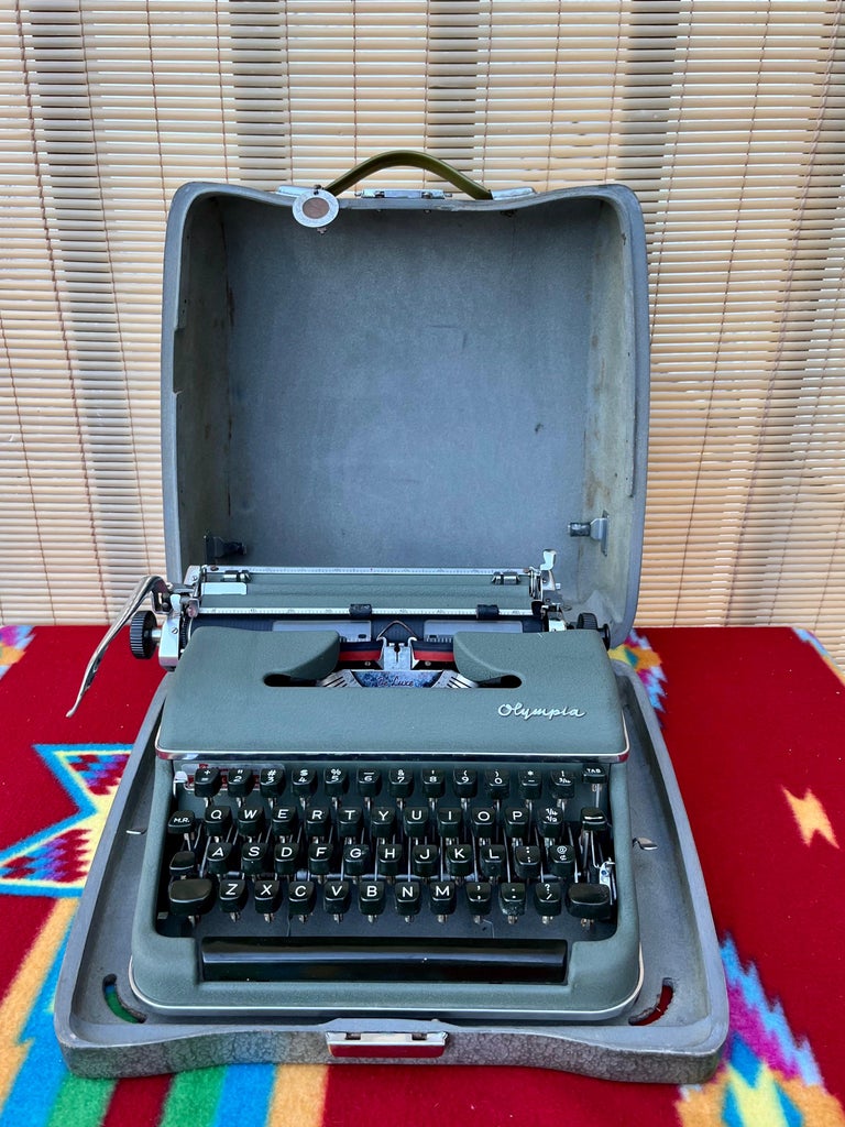 1950s Mid-Century Modern Olympia Sm-3 Portable Typewriter with Case For ...